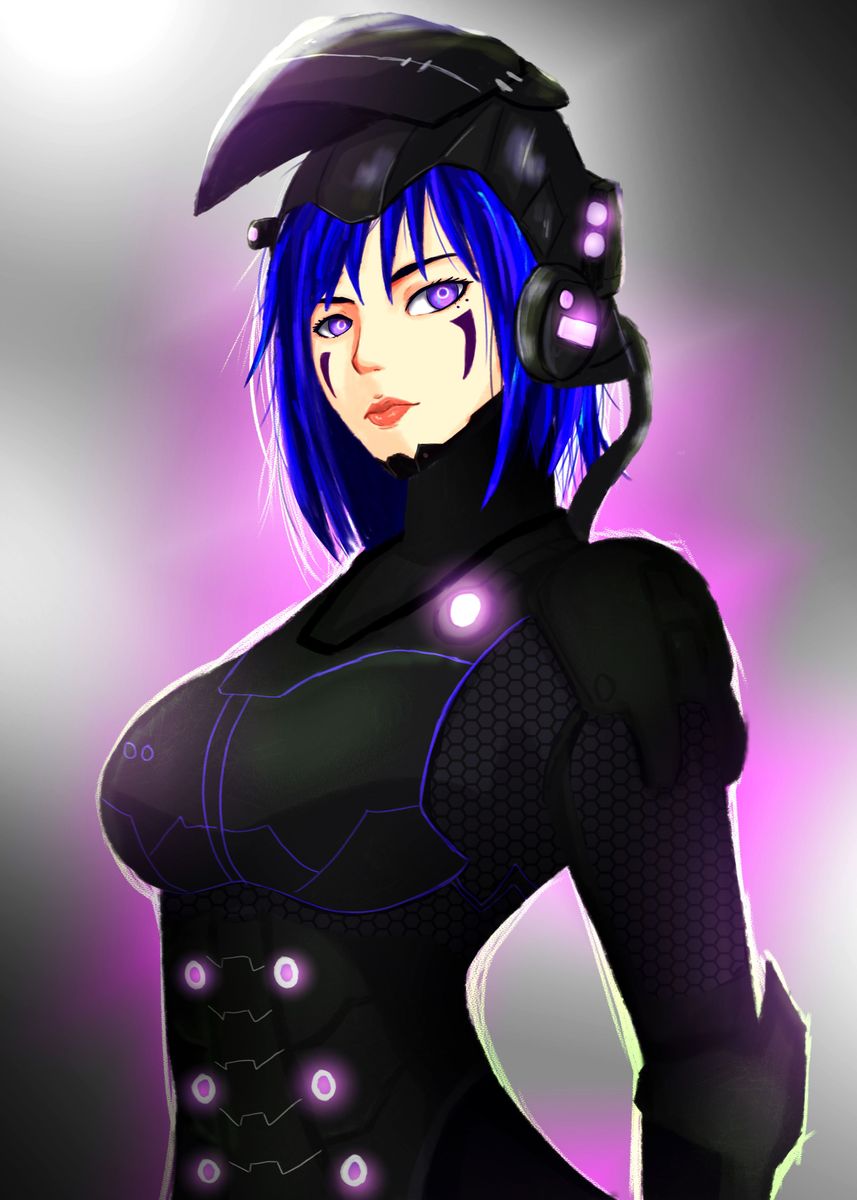 'cyber girl' Poster by Art Tuti | Displate