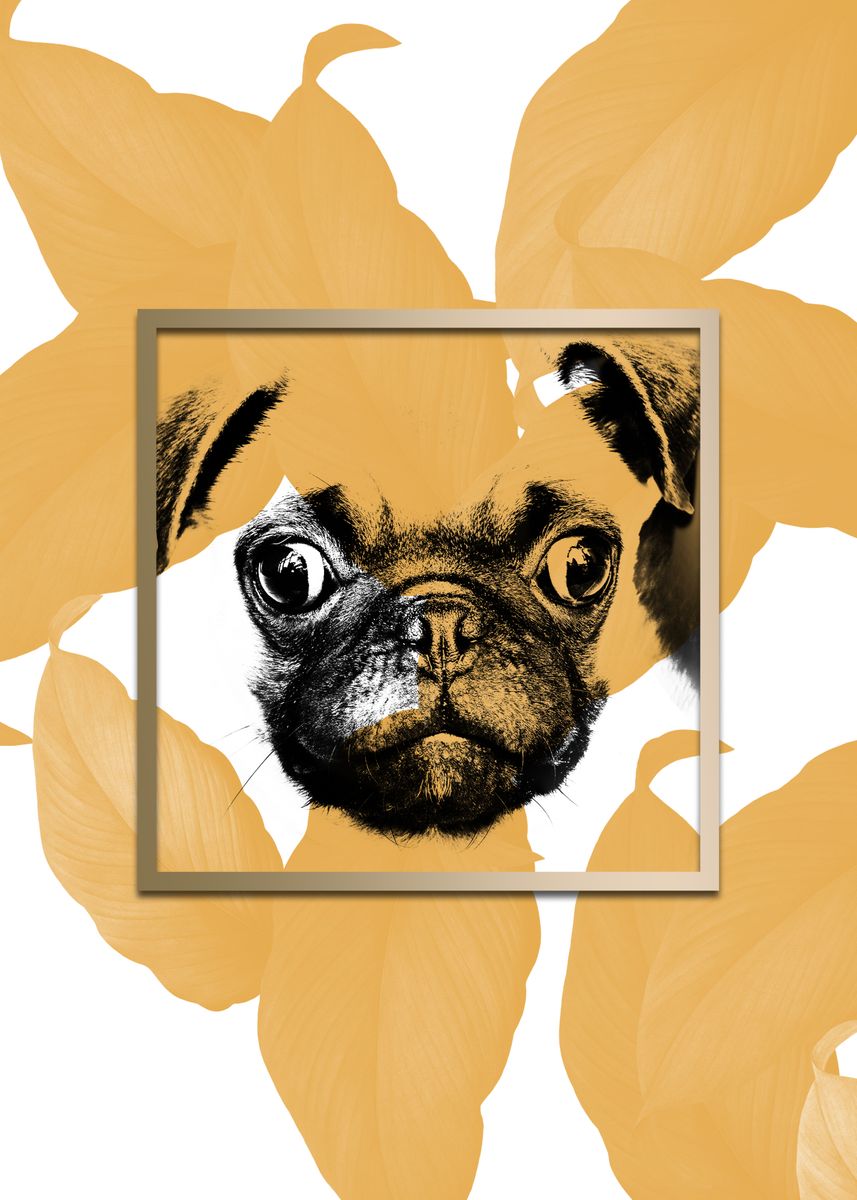 'Colourful Pug Dog Modernis' Poster by Graphicco Agency | Displate