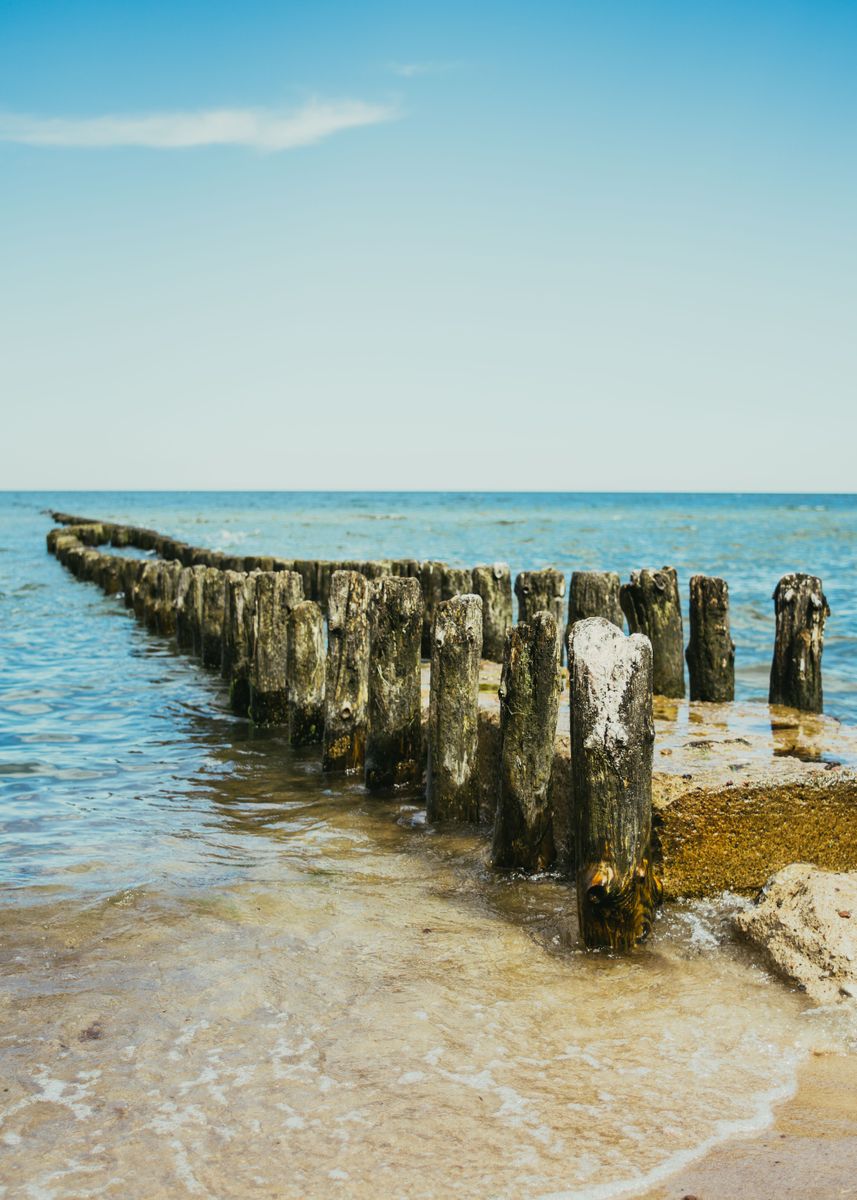 'Wooden Breakwater' Poster, picture, metal print, paint by Patrycja ...