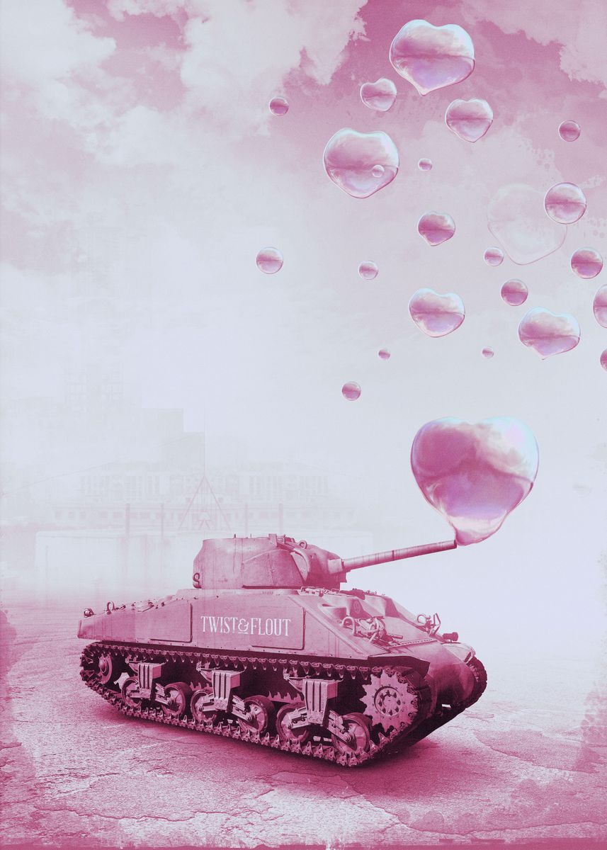 'Pink Panzer' Poster, picture, metal print, paint by Twist and Flout ...