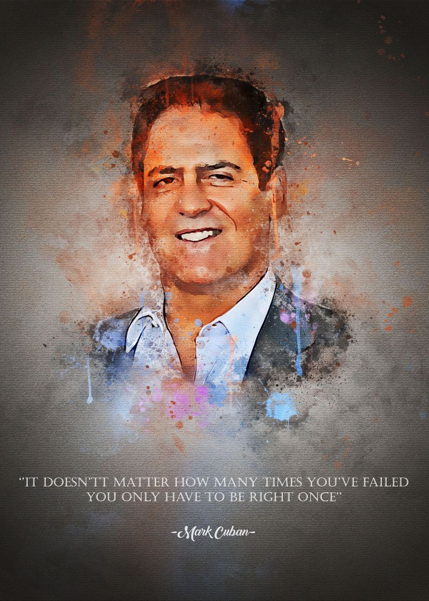 'Mark Cuban' Poster, picture, metal print, paint by Muhammad Irsan ...