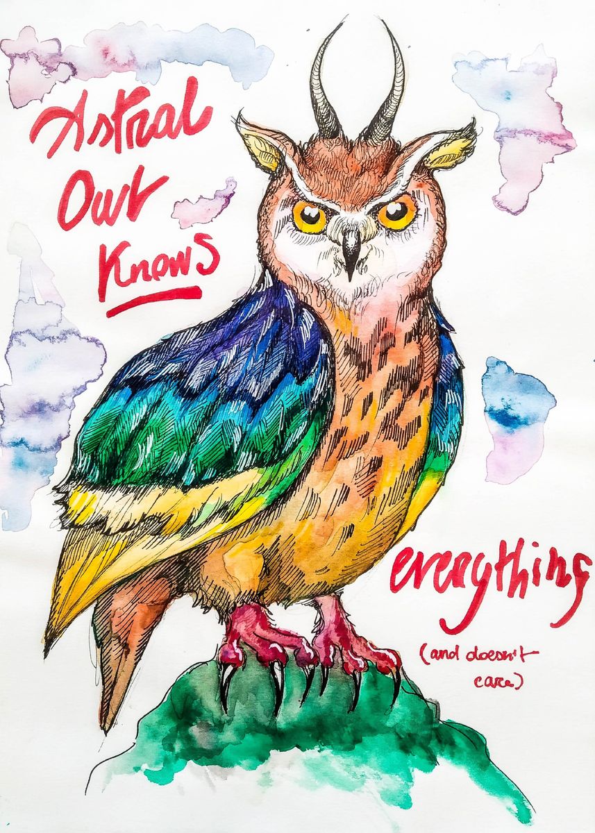 'Astral Owl' Poster by Maria Elena Sampietro | Displate