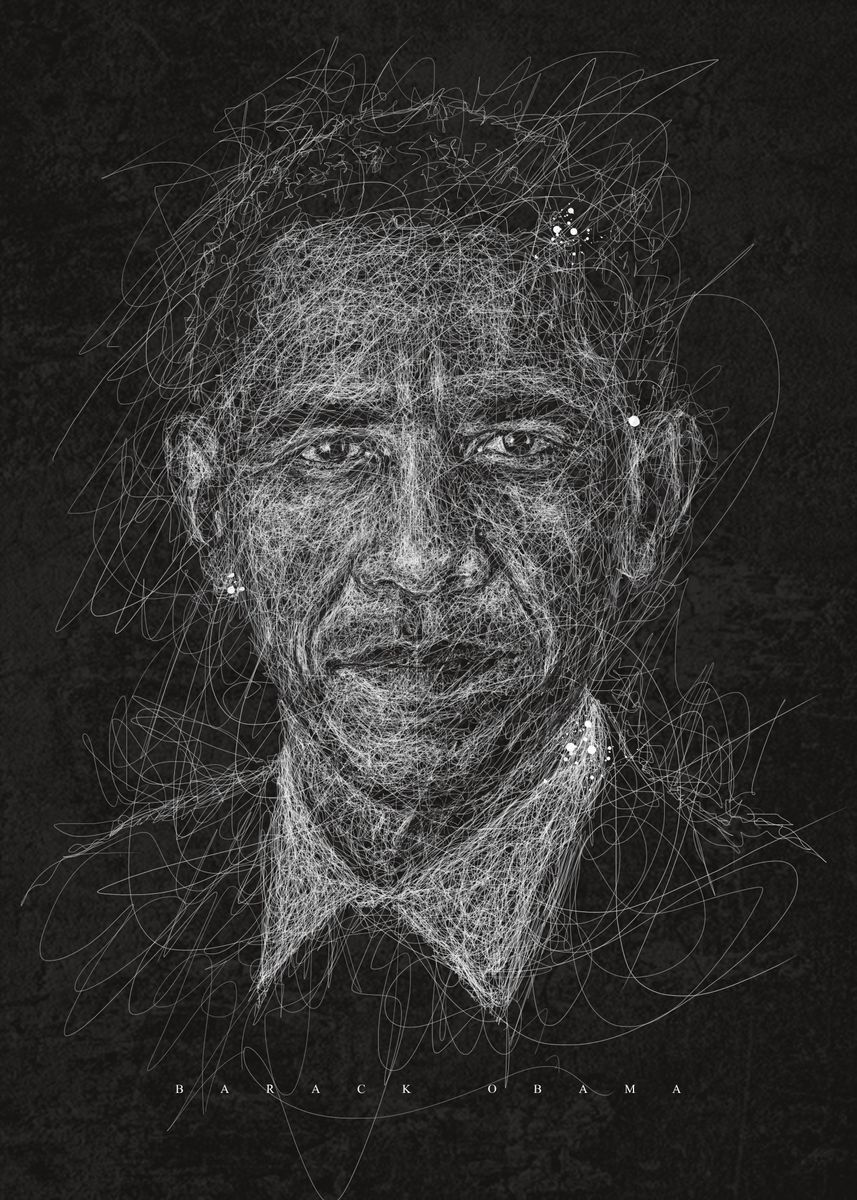 'Barack Obama' Poster, picture, metal print, paint by Izmo Scribbles ...