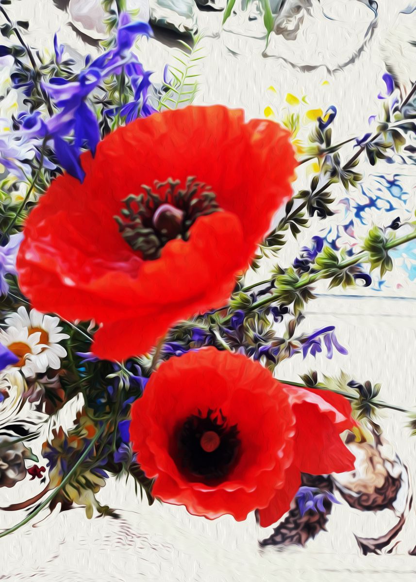 'Poppy summer 2019' Poster by Edy Art Space | Displate