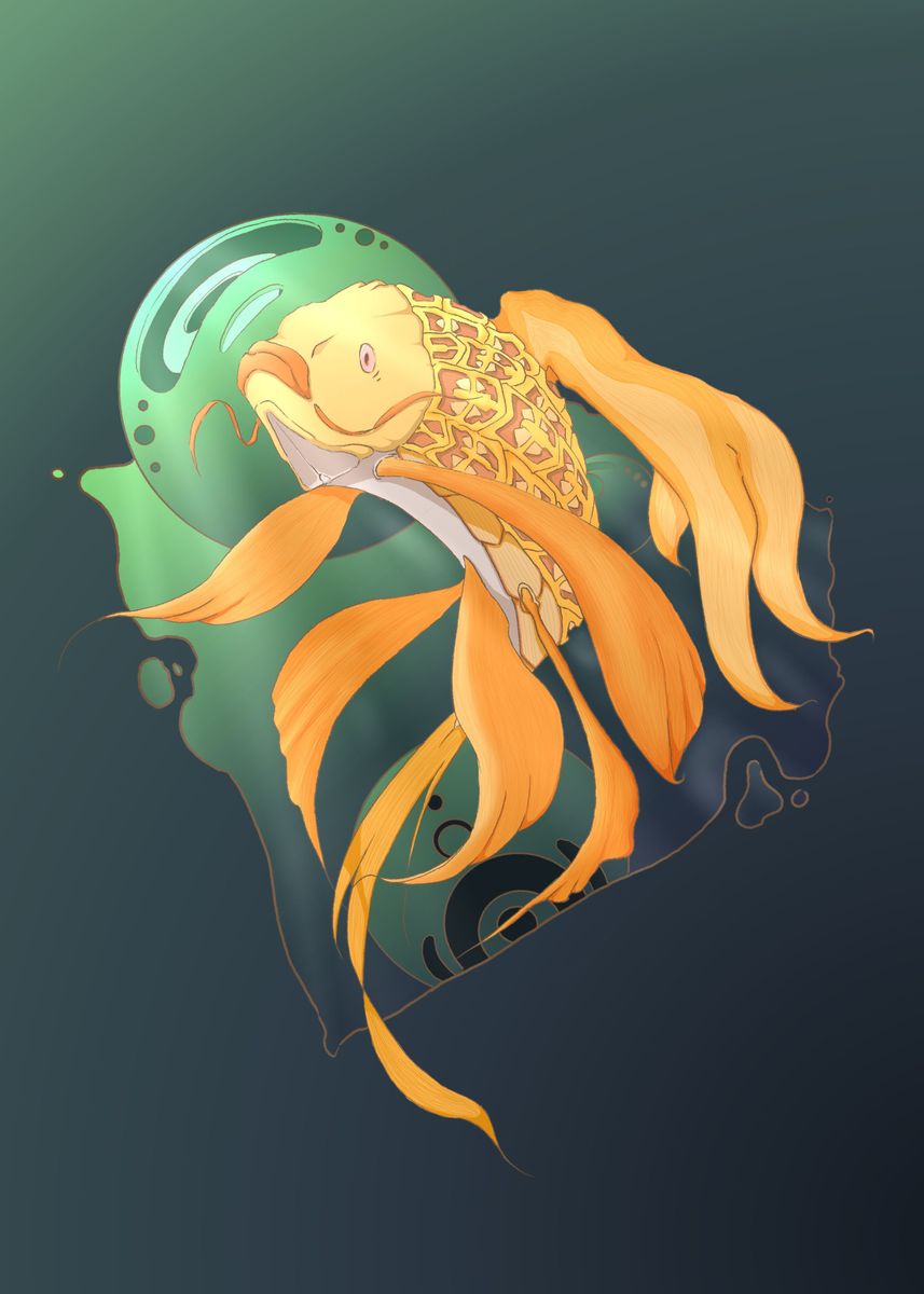 'Fish' Poster, picture, metal print, paint by Cheryl Seow | Displate