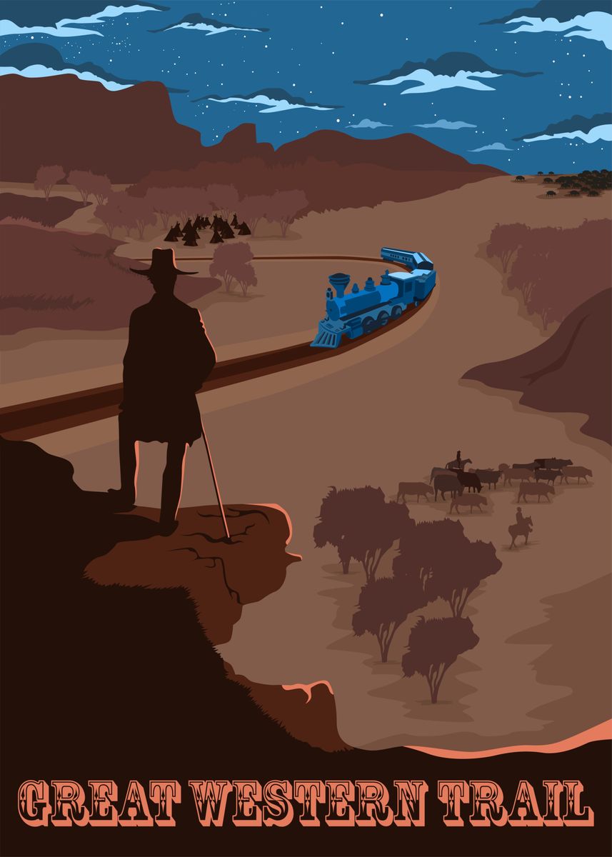 'Great Western Trail' Poster, picture, metal print, paint by Meeple ...