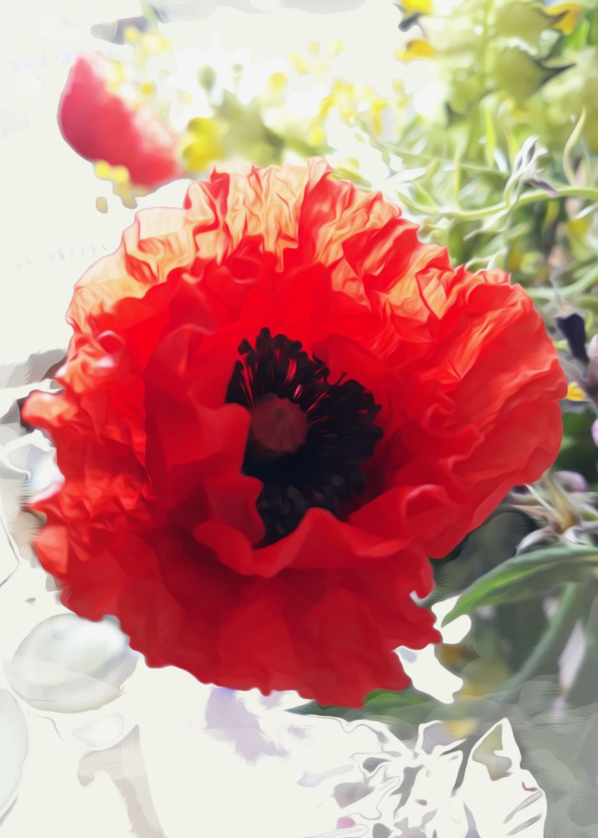 'Poppy aliveness' Poster, picture, metal print, paint by Edy Art Space ...
