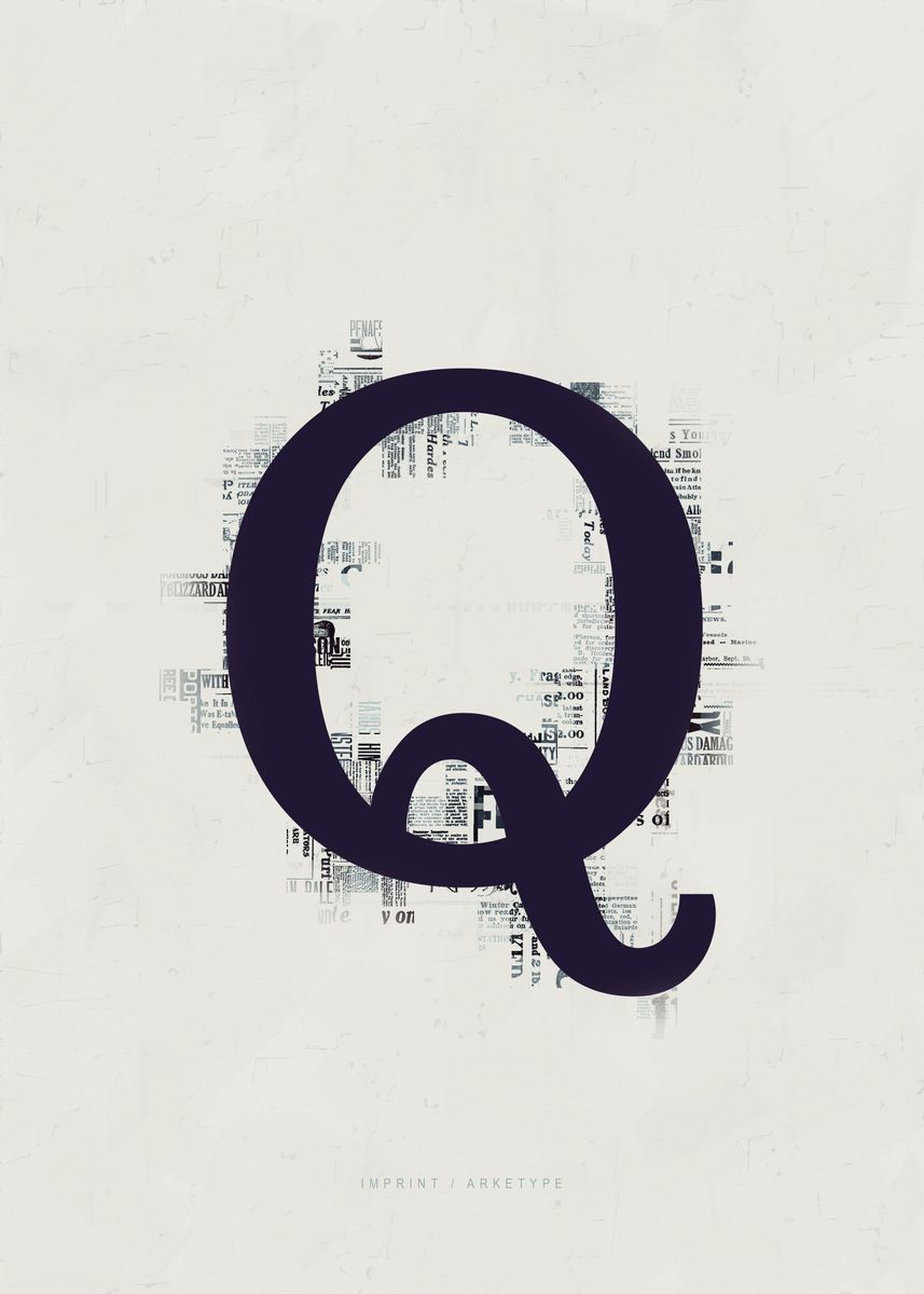 'Imprint Letter Q' Poster, picture, metal print, paint by A R K E T Y P ...