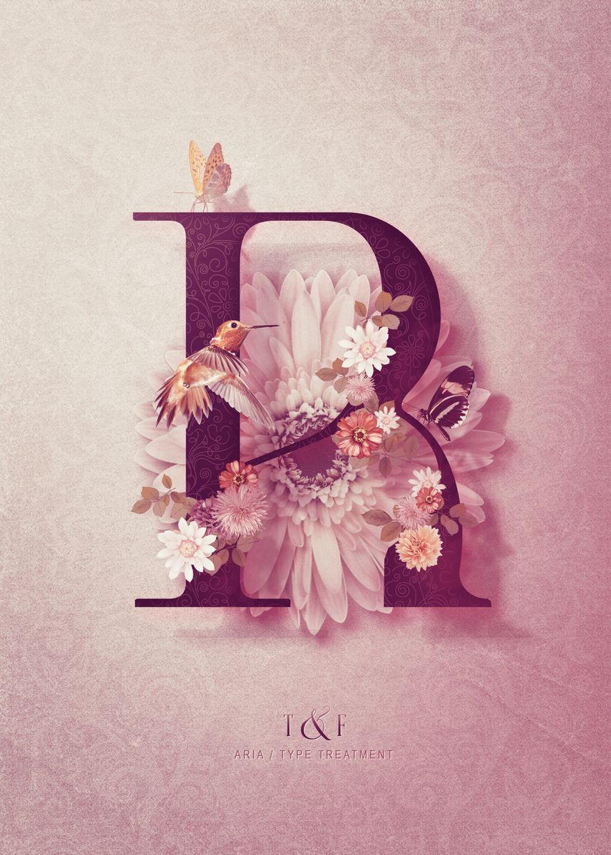 'Aria Alphabet Letter R' Poster, picture, metal print, paint by Twist ...