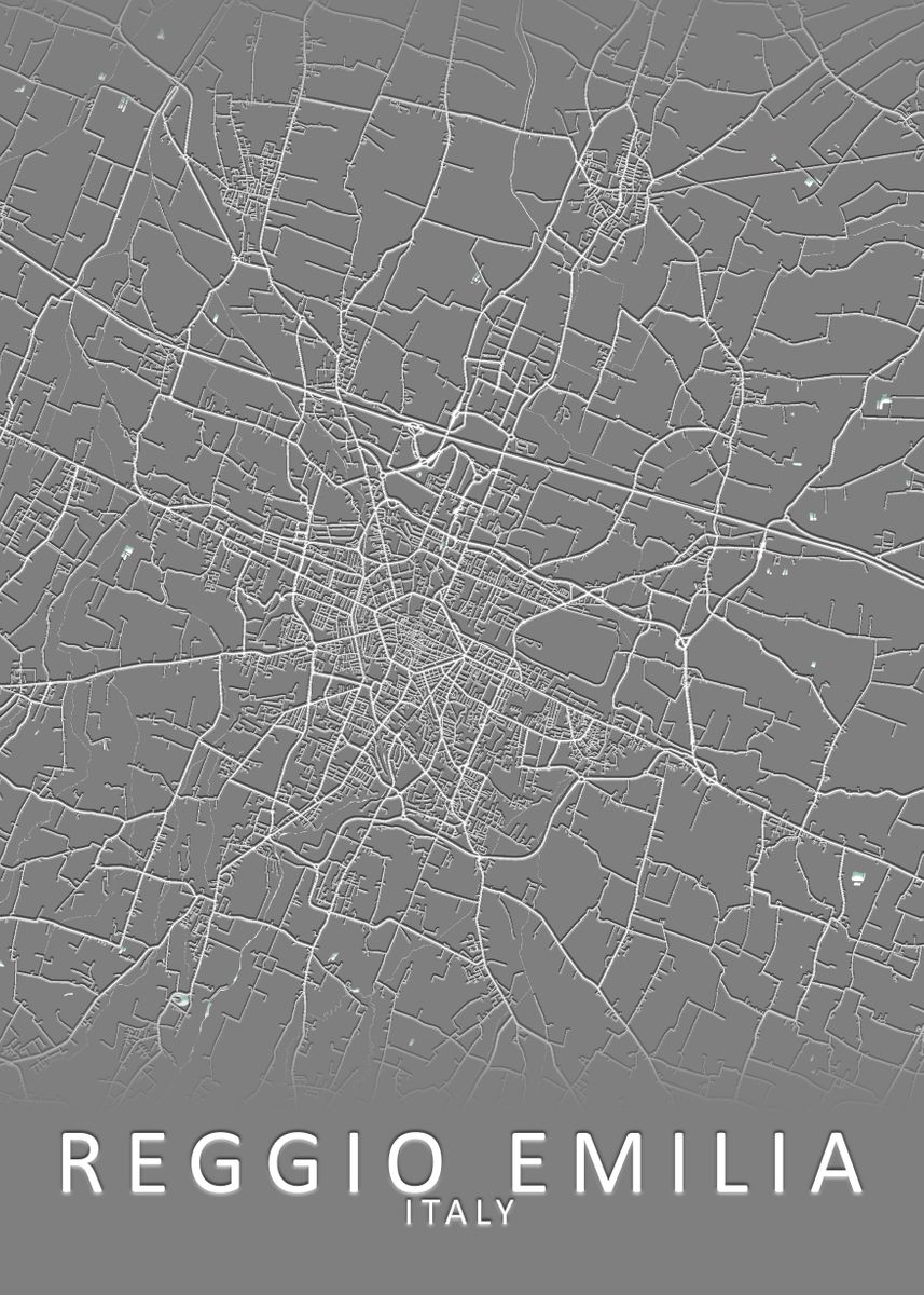 'Reggio Emilia Italy Map' Poster, picture, metal print, paint by City ...