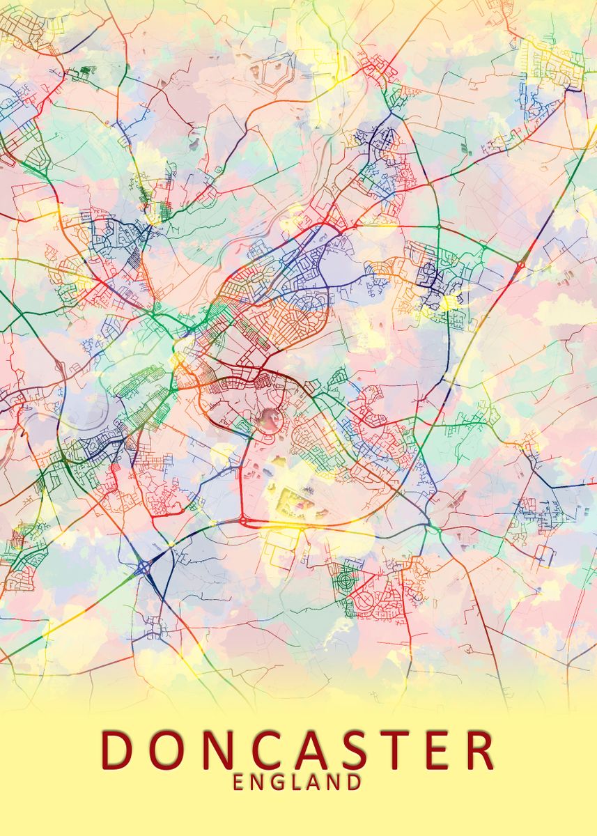 'Doncaster England City Map' Poster by City Map Art Prints | Displate