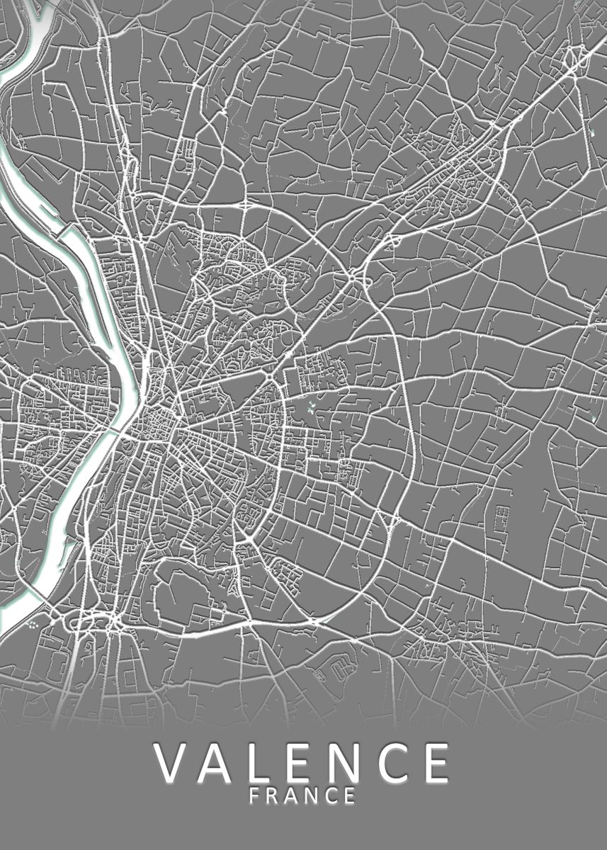 'Valence France City Map' Poster by City Map Art Prints | Displate