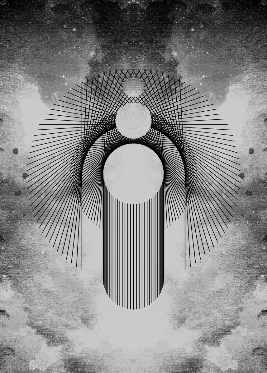 'Dark Geometric Line Work' Poster, picture, metal print, paint by Luc ...
