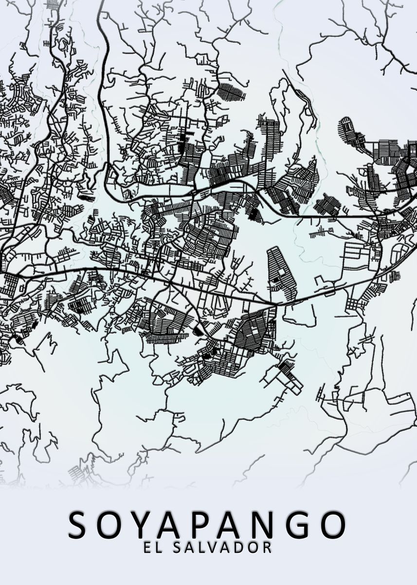 'Soyapango El Salvador Map' Poster by City Map Art Prints | Displate