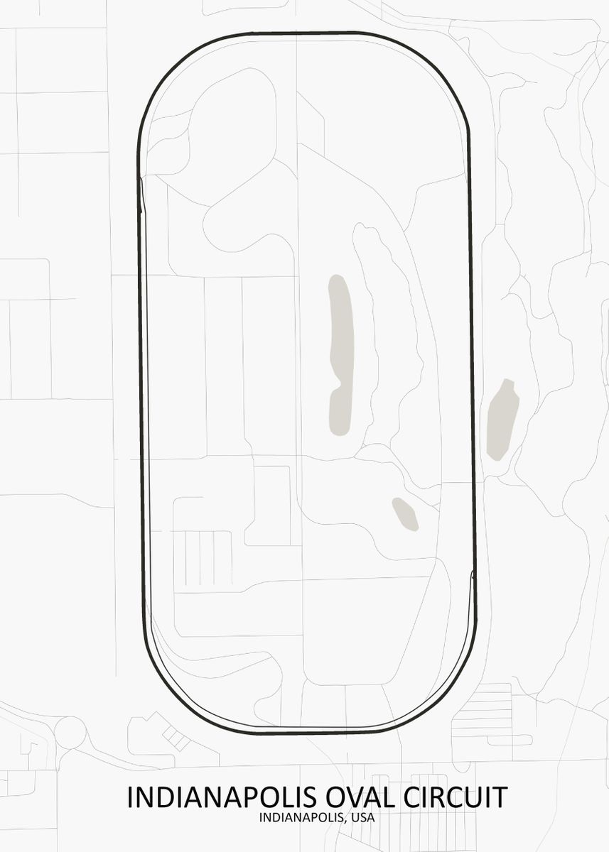 'Indianapolis Oval Circuit' Poster, picture, metal print, paint by City ...