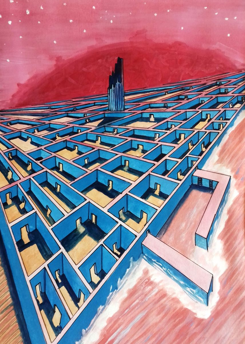 'The Fall of Babel 3000AD' Poster, picture, metal print, paint by Nadia ...