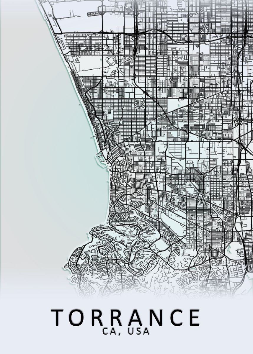 'Torrance CA USA City Map' Poster by City Map Art Prints | Displate