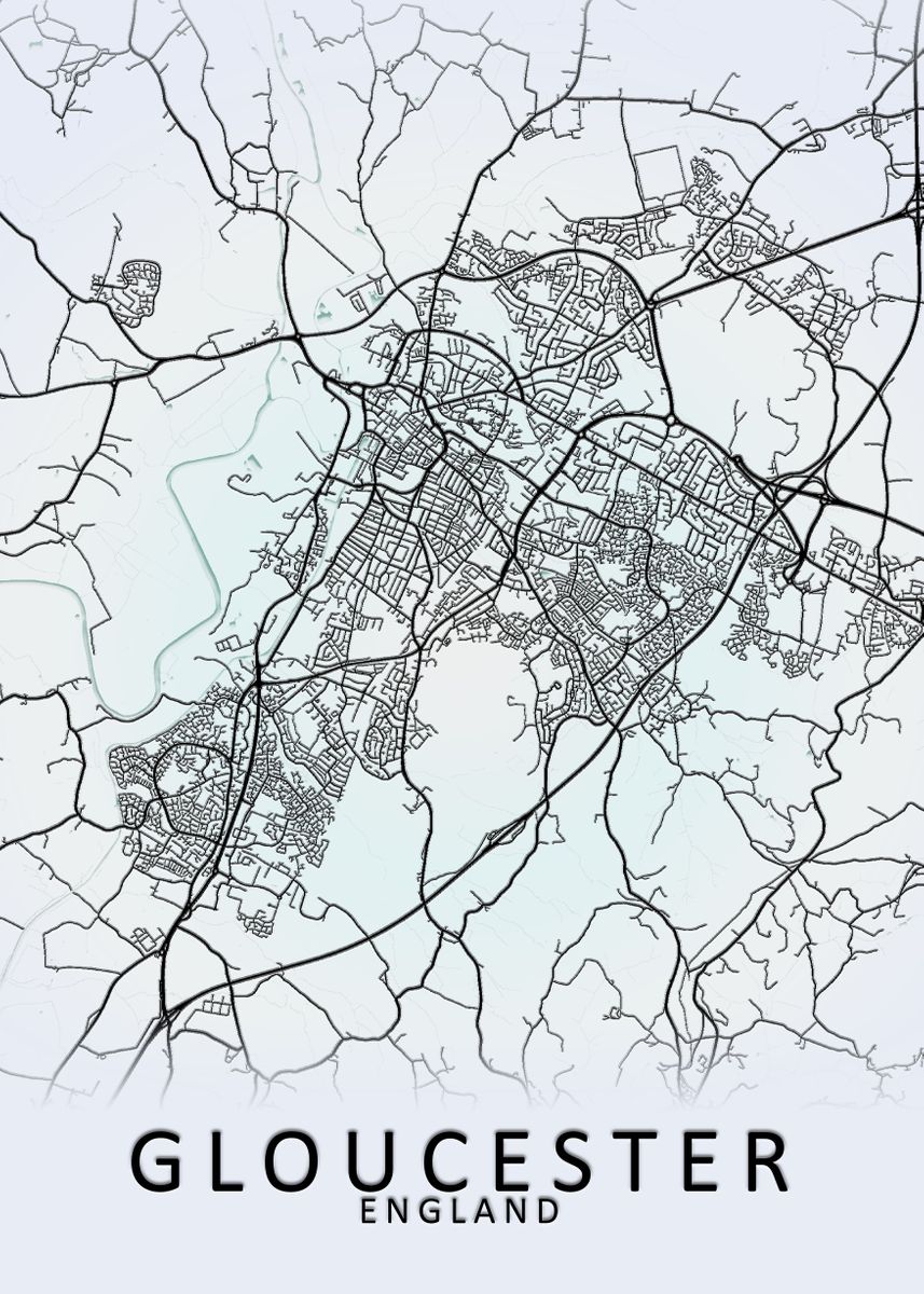 'Gloucester England Map' Poster, picture, metal print, paint by City ...