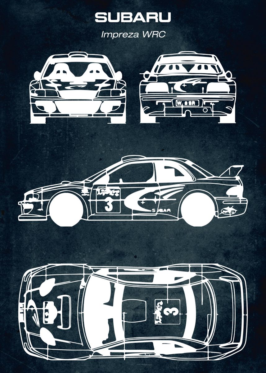'No231 Subaru Impreza WRC' Poster by Xavier Vieira | Displate