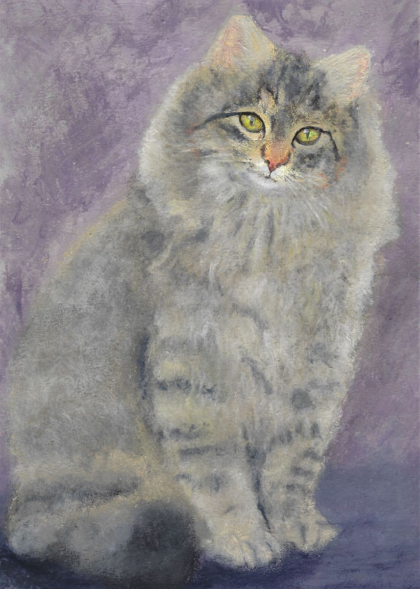 'Misty the Cat' Poster, picture, metal print, paint by Beki Jane | Displate