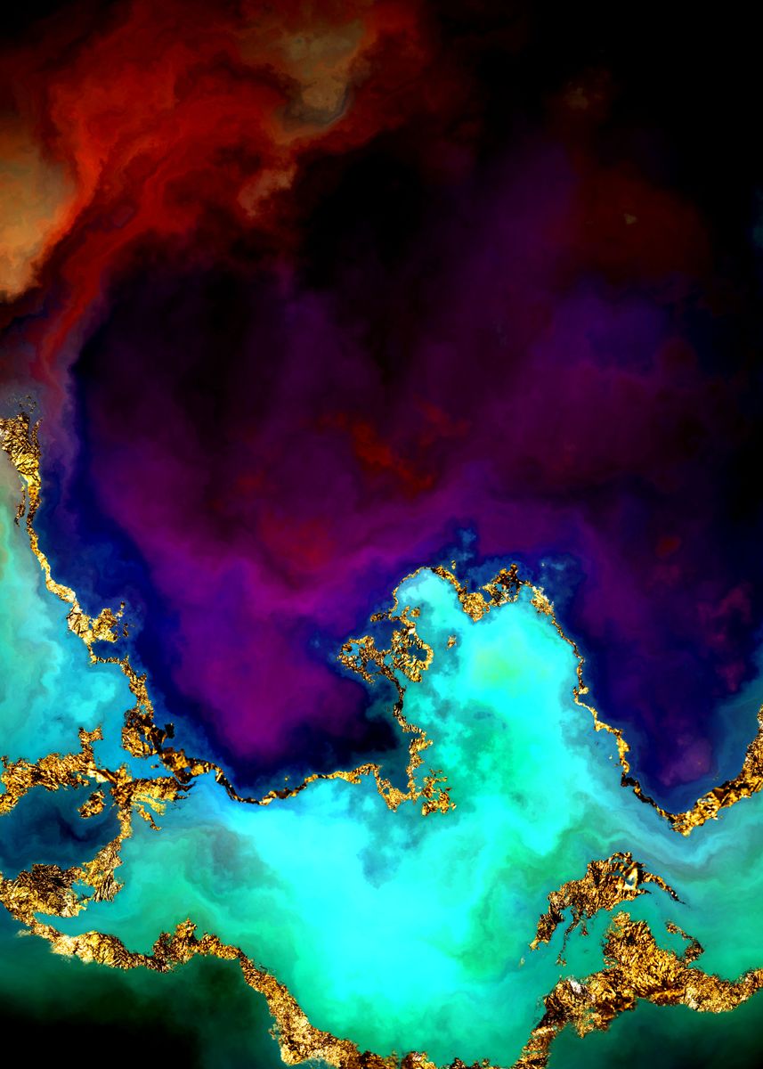 '1 of 100 Nebulas in Gold' Poster by Holy Rock Design | Displate