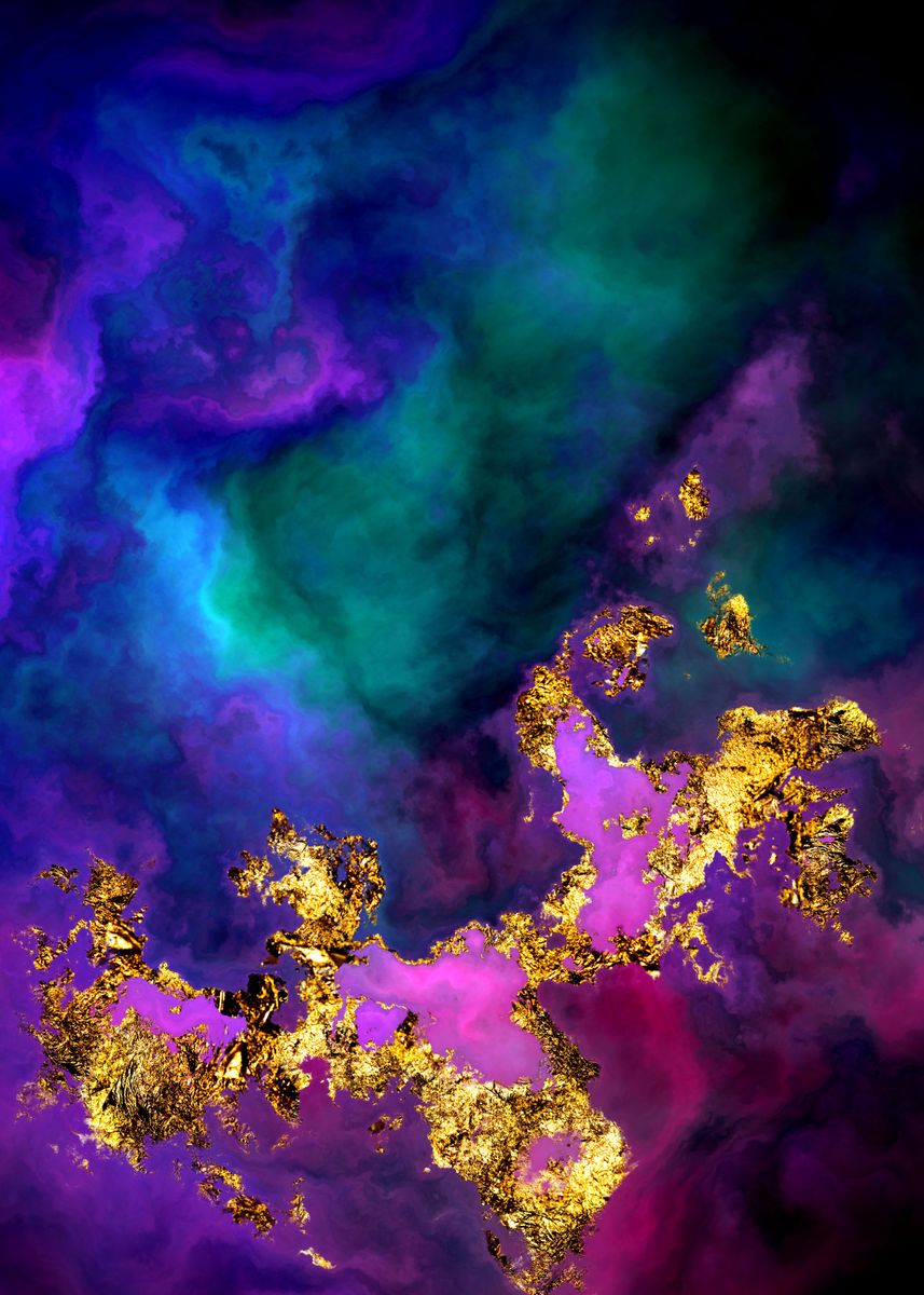 '1 of 100 Nebulas in Gold' Poster, picture, metal print, paint by Holy ...