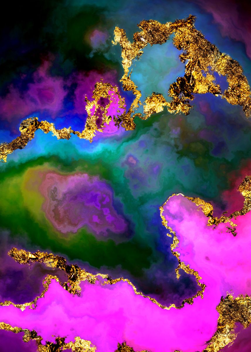 '1 of 100 Nebulas in Gold' Poster by Holy Rock Design | Displate