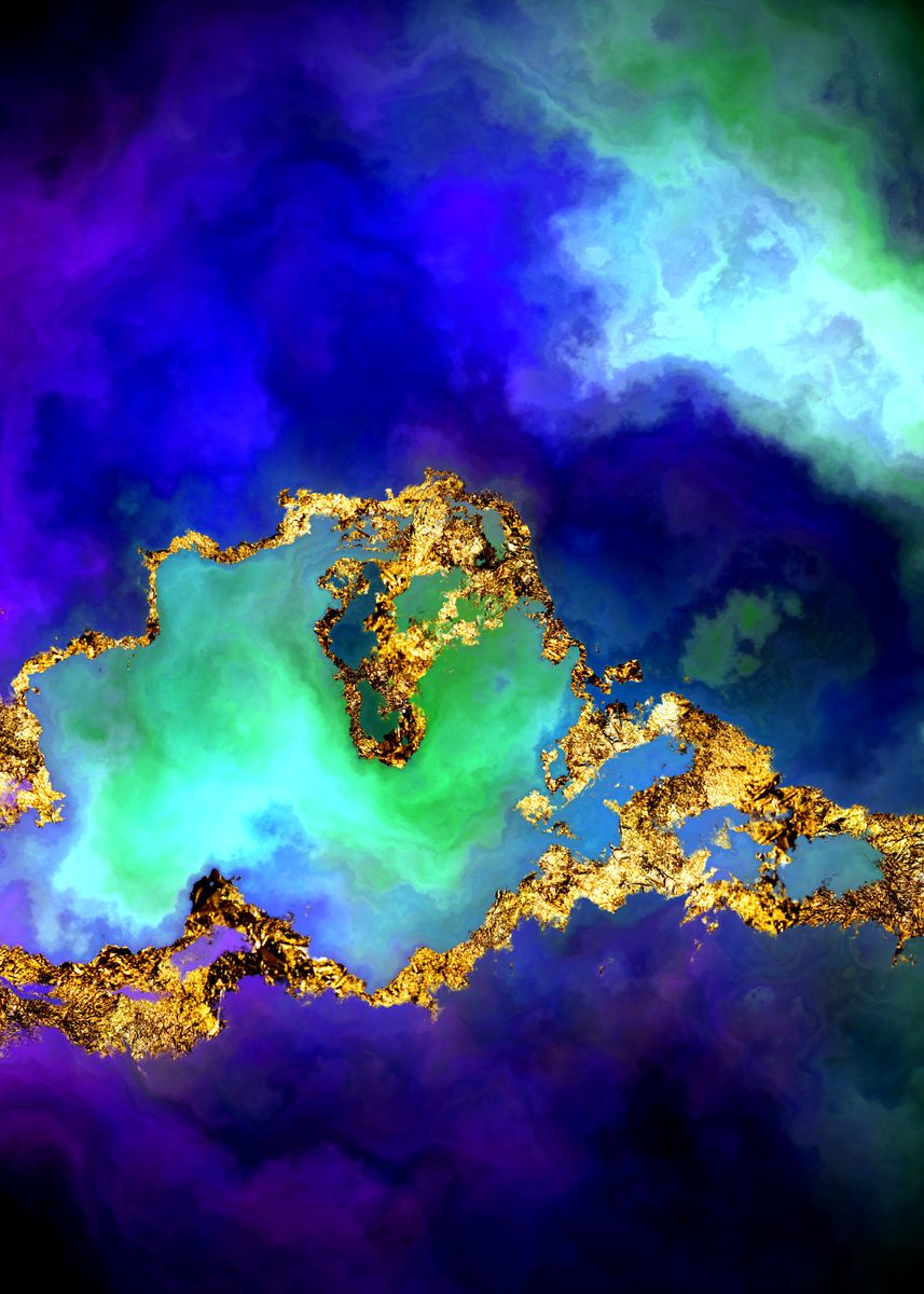 '1 of 100 Nebulas in Gold' Poster, picture, metal print, paint by Holy ...