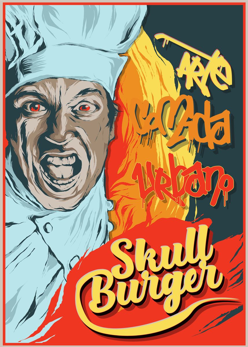 'Urban graffiti chef' Poster, picture, metal print, paint by Andrés ...