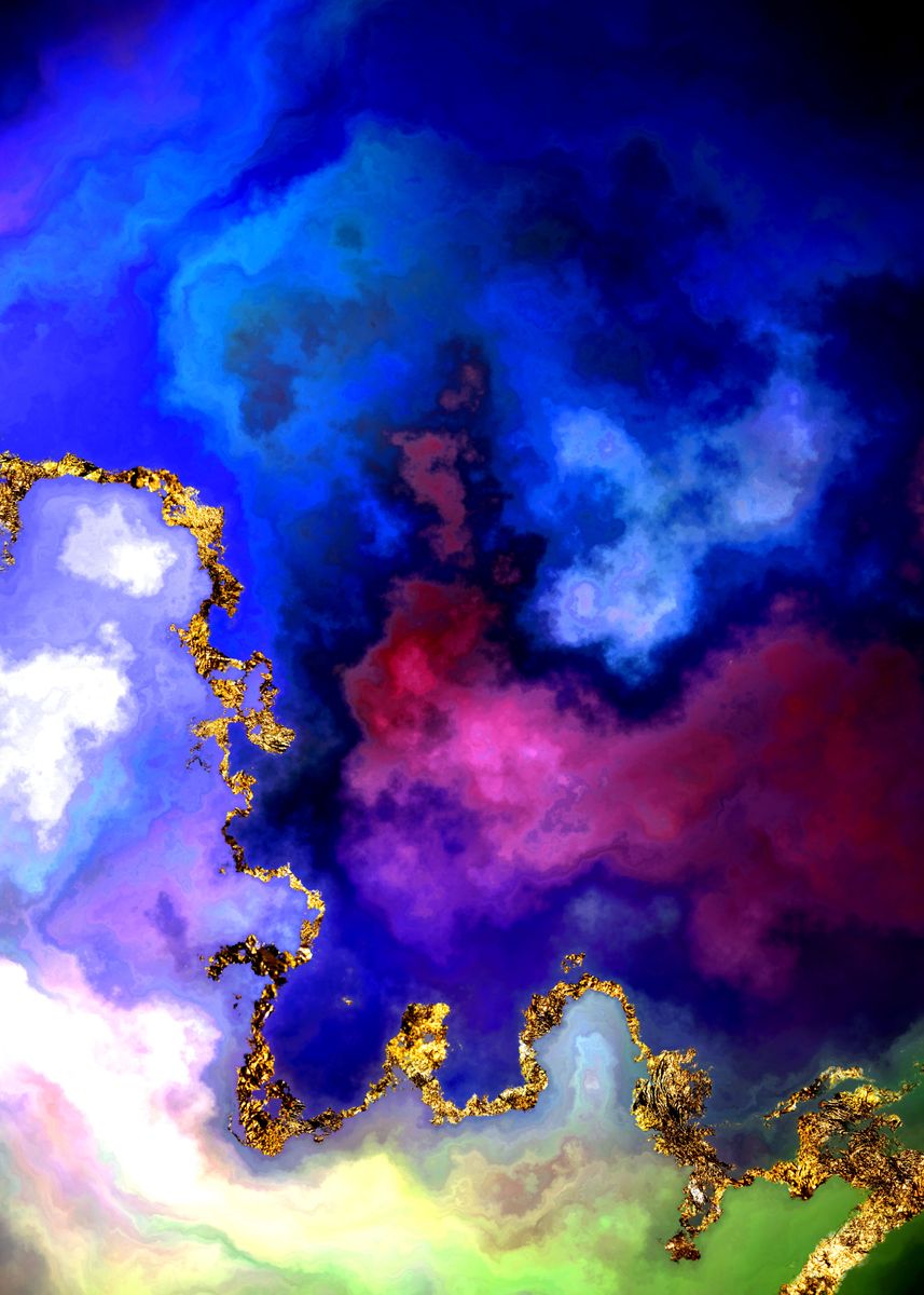 '1 of 100 Nebulas in Gold' Poster, picture, metal print, paint by Holy ...