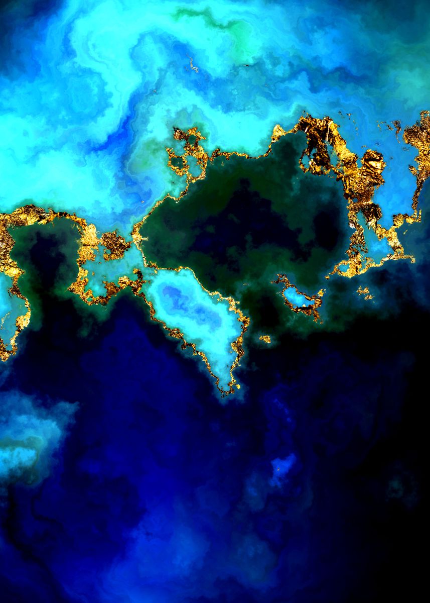 '1 of 100 Nebulas in Gold' Poster by Holy Rock Design | Displate