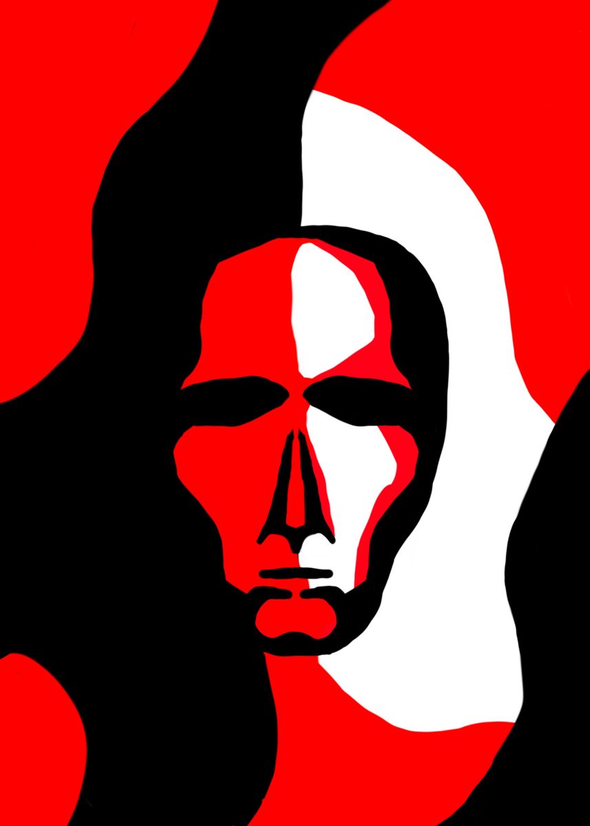 'Face of red' Poster by Yozaku Ra | Displate