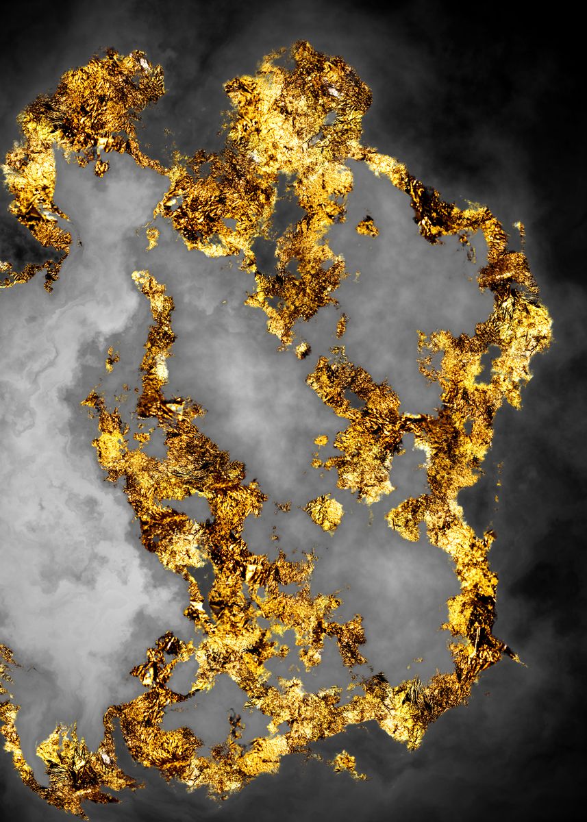 'Gilded Grayscale Nebula' Poster by Holy Rock Design | Displate