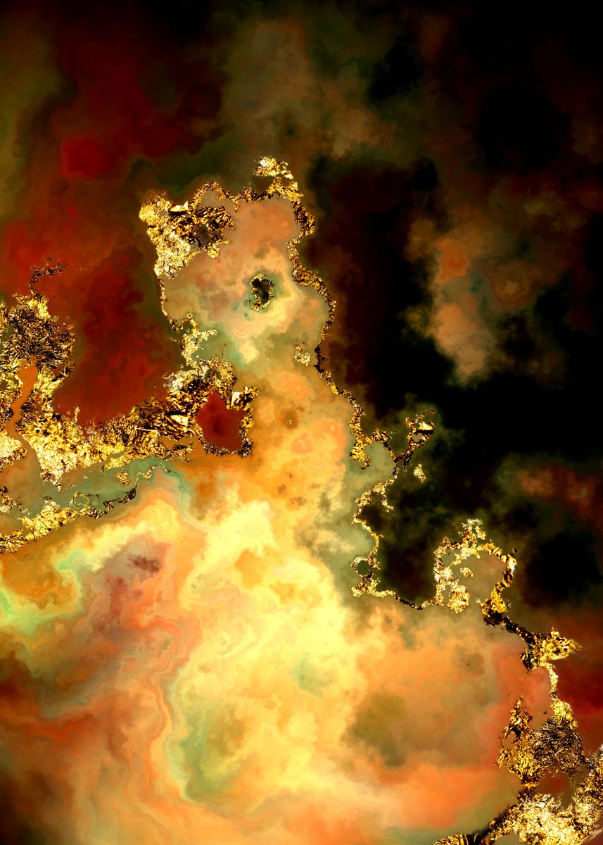 '1 of 100 Nebulas in Gold' Poster, picture, metal print, paint by Holy ...