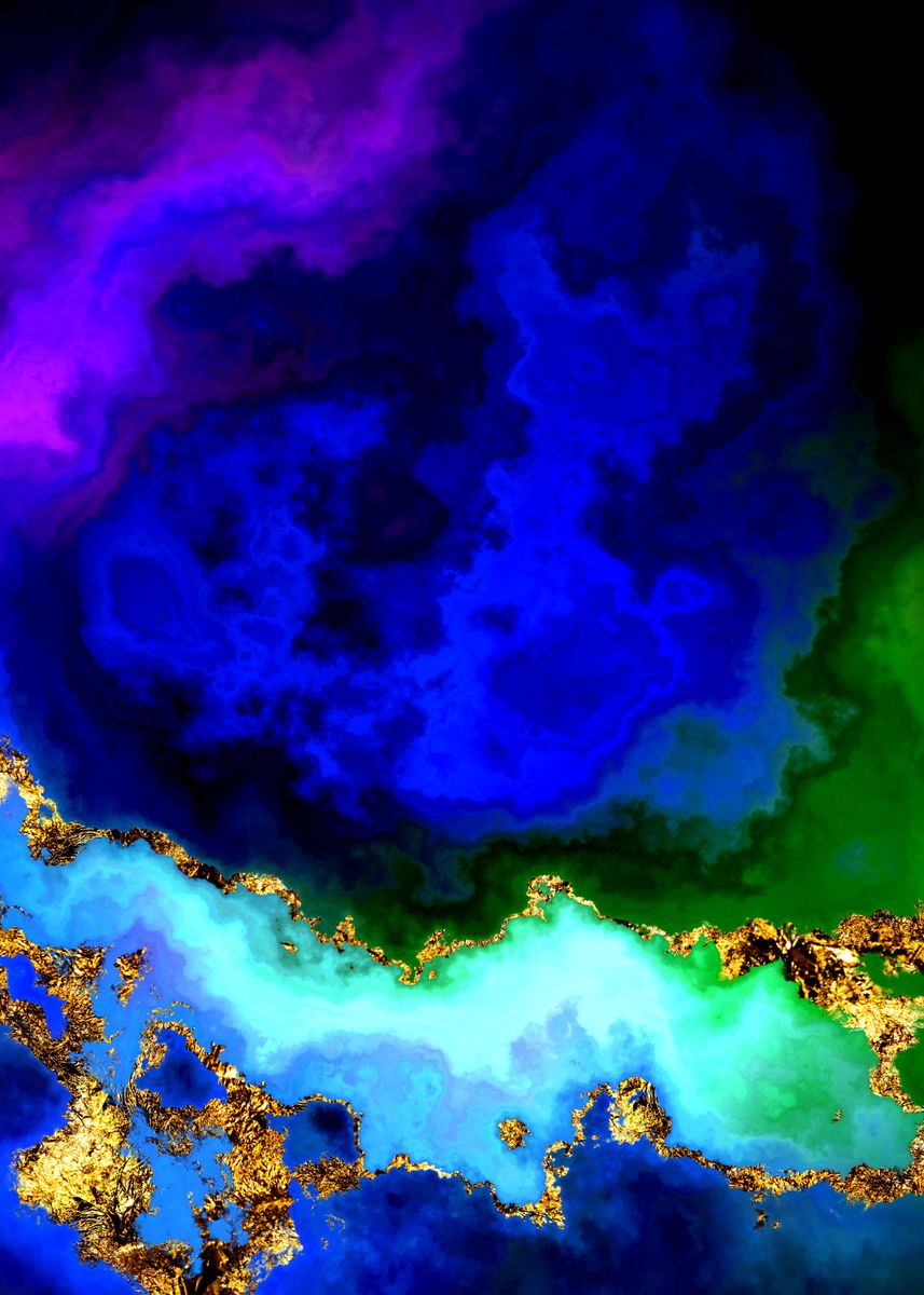 '1 of 100 Nebulas in Gold' Poster, picture, metal print, paint by Holy ...