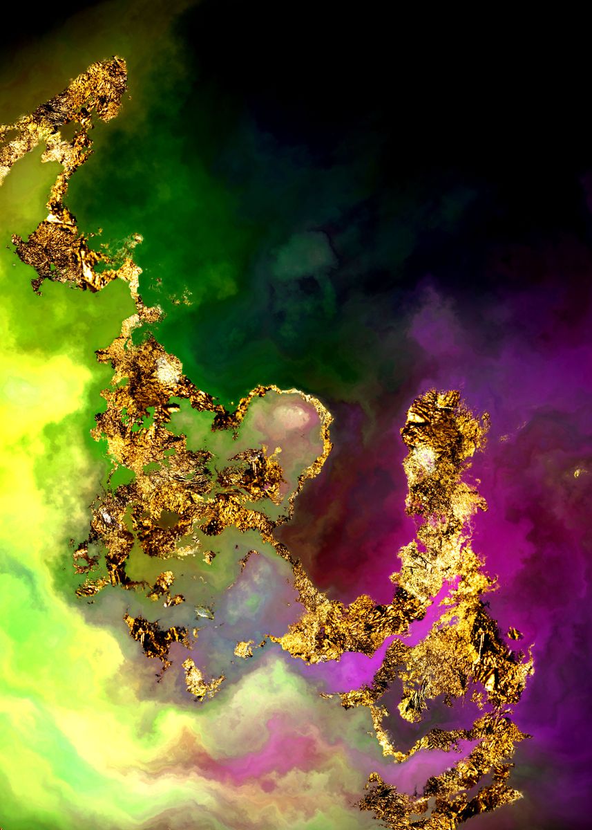 '1 of 100 Nebulas in Gold' Poster, picture, metal print, paint by Holy ...