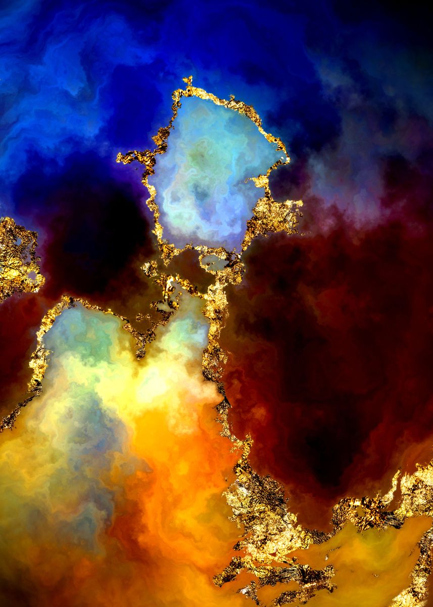 '1 of 100 Nebulas in Gold' Poster, picture, metal print, paint by Holy ...