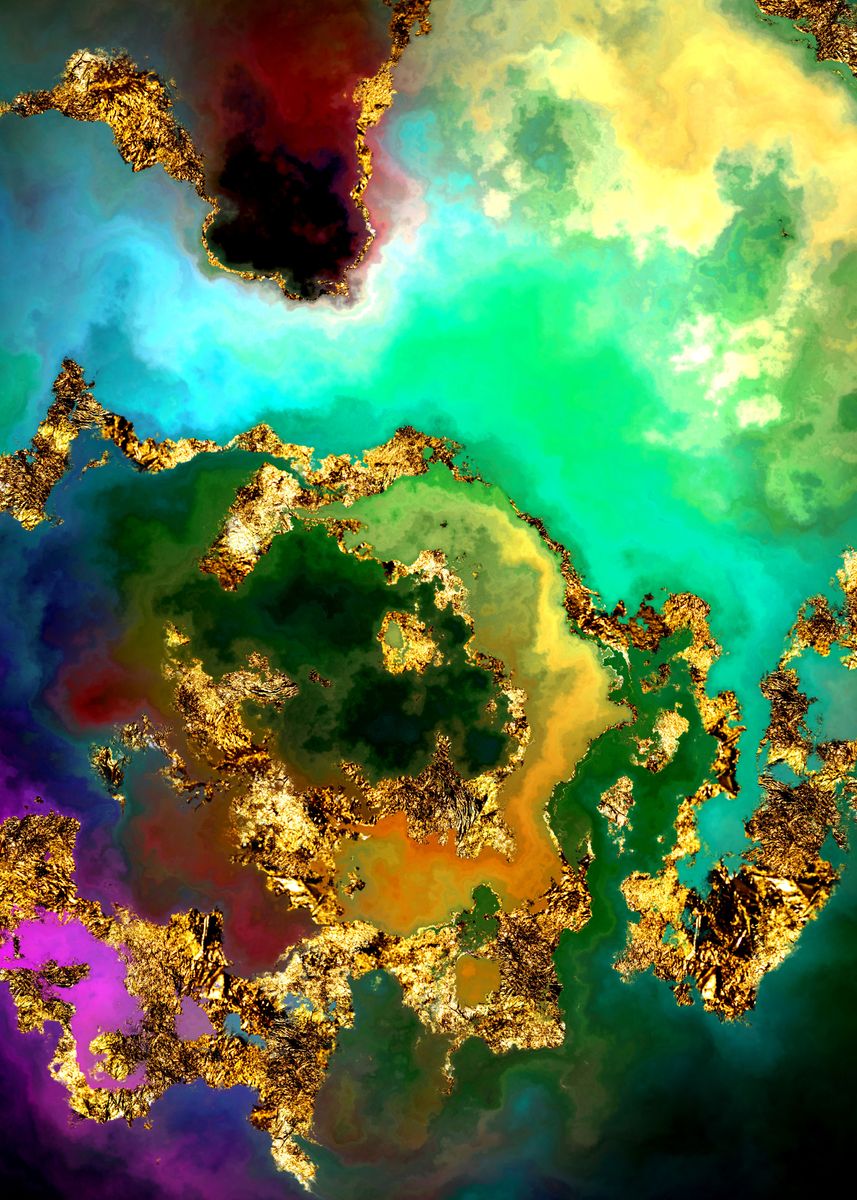 '1 of 100 Nebulas in Gold' Poster, picture, metal print, paint by Holy ...