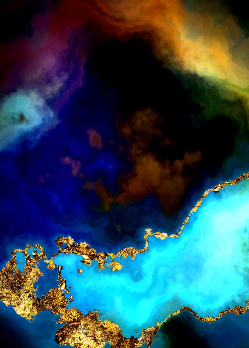 '1 of 100 Nebulas in Gold' Poster, picture, metal print, paint by Holy ...