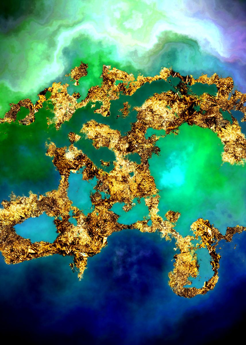 '1 of 100 Nebulas in Gold' Poster, picture, metal print, paint by Holy ...