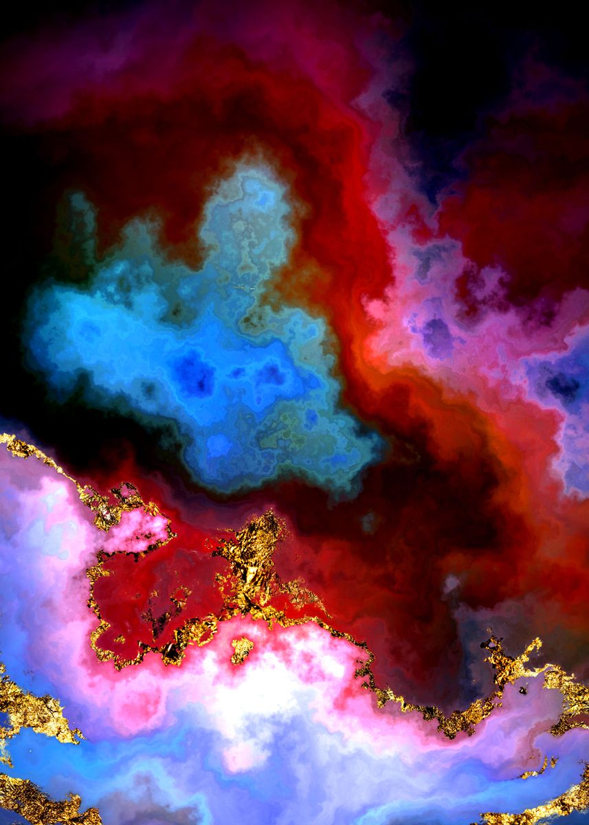 '1 of 100 Nebulas in Gold' Poster, picture, metal print, paint by Holy ...