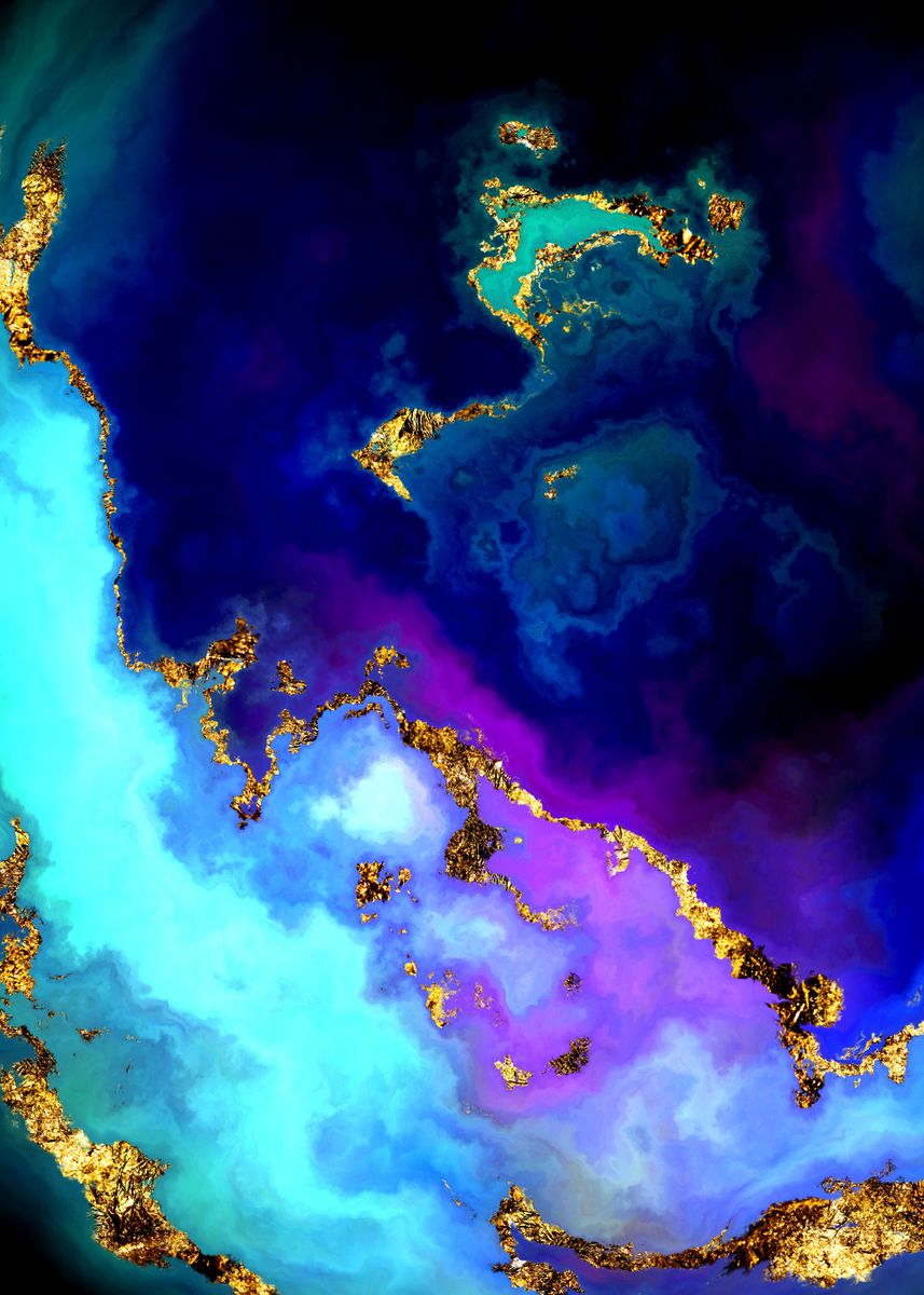 '1 of 100 Nebulas in Gold' Poster, picture, metal print, paint by Holy ...