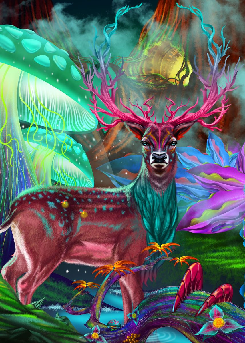 'Legendary deer' Poster by Veysel Startist | Displate