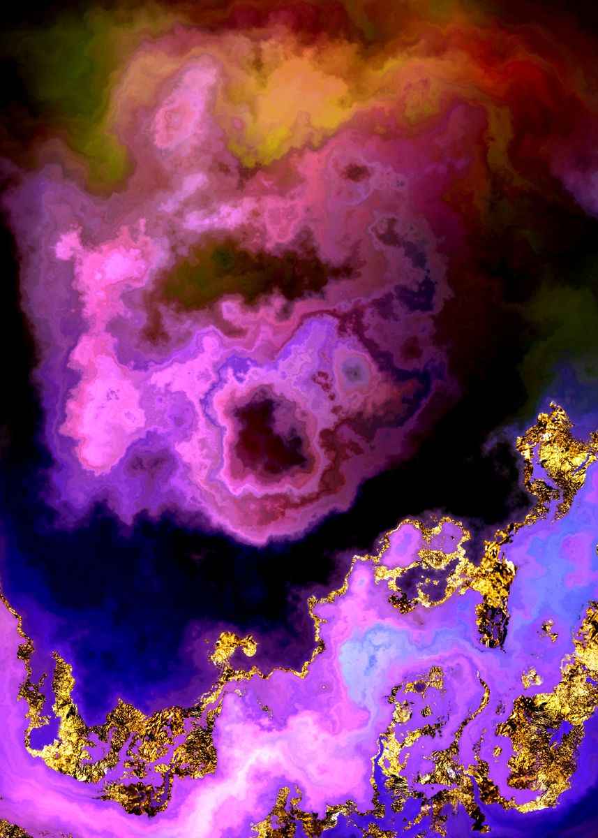 '1 of 100 Nebulas in Gold' Poster, picture, metal print, paint by Holy ...