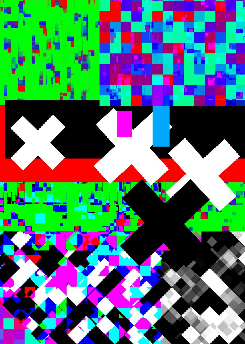 'Colorful Glitch Error' Poster, picture, metal print, paint by Noah ...