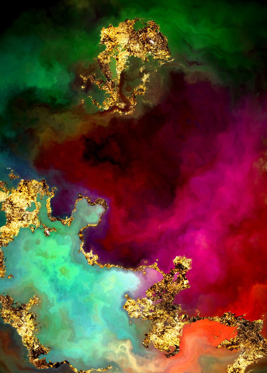 '1 of 100 Nebulas in Gold' Poster by Holy Rock Design | Displate