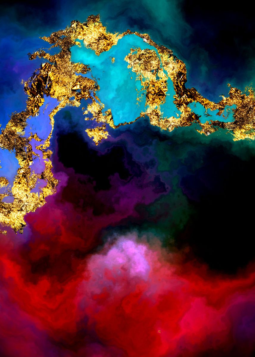 '1 of 100 Nebulas in Gold' Poster, picture, metal print, paint by Holy ...