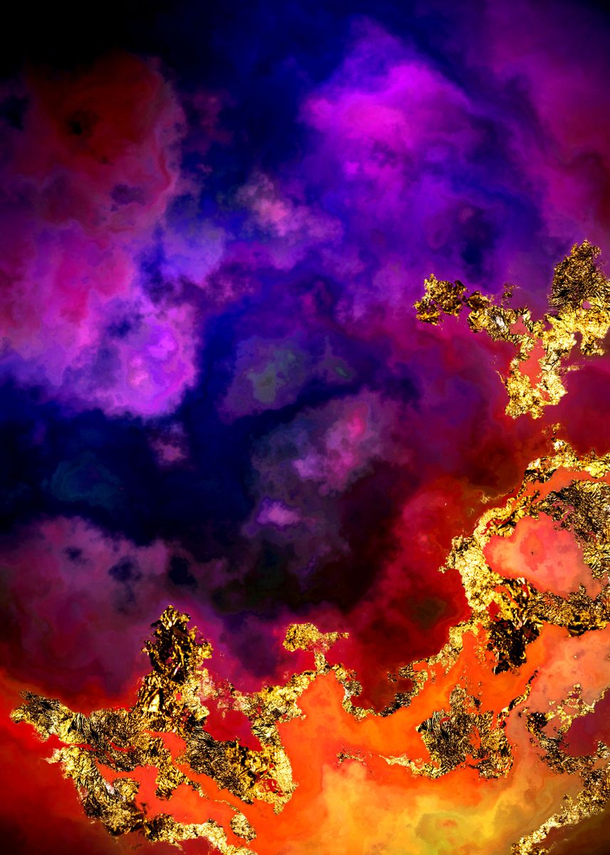 '1 of 100 Nebulas in Gold' Poster by Holy Rock Design | Displate