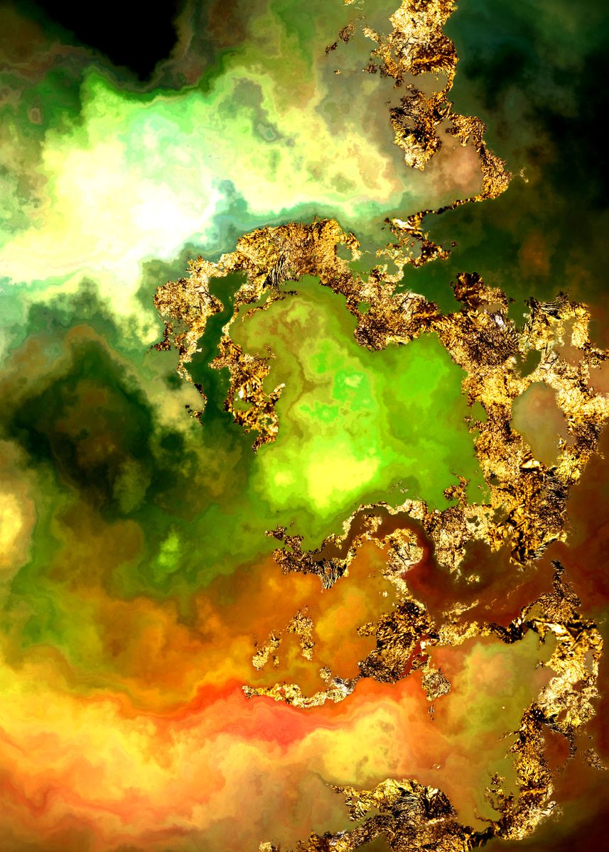 '1 of 100 Nebulas in Gold' Poster by Holy Rock Design | Displate