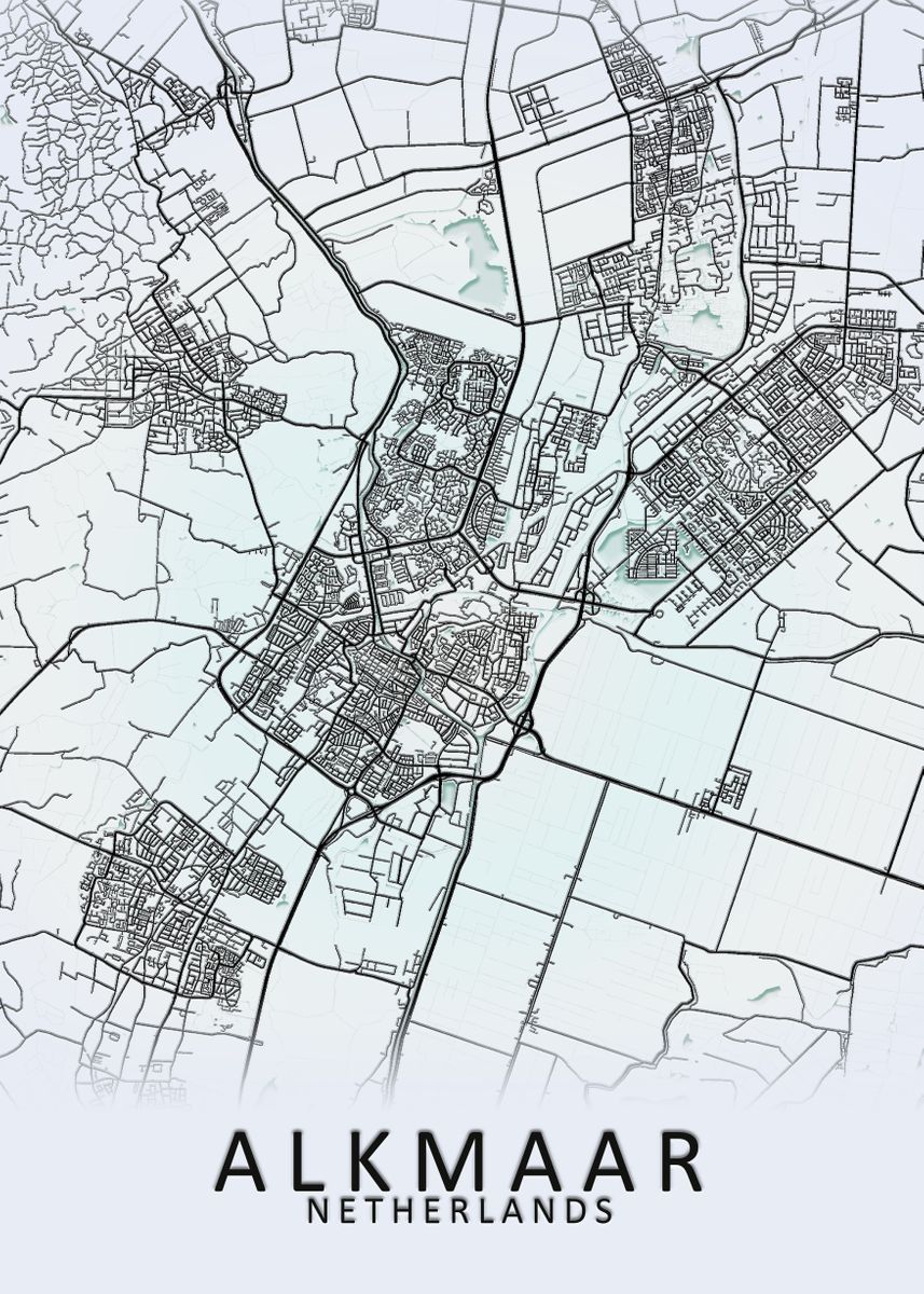 'Alkmaar Netherlands Map' Poster by City Map Art Prints | Displate